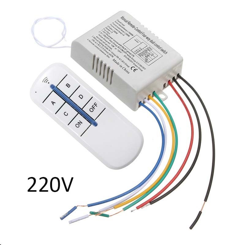 Jual Remote Control Switch 220v Saklar Remote 4 Channel On Off Remote ...