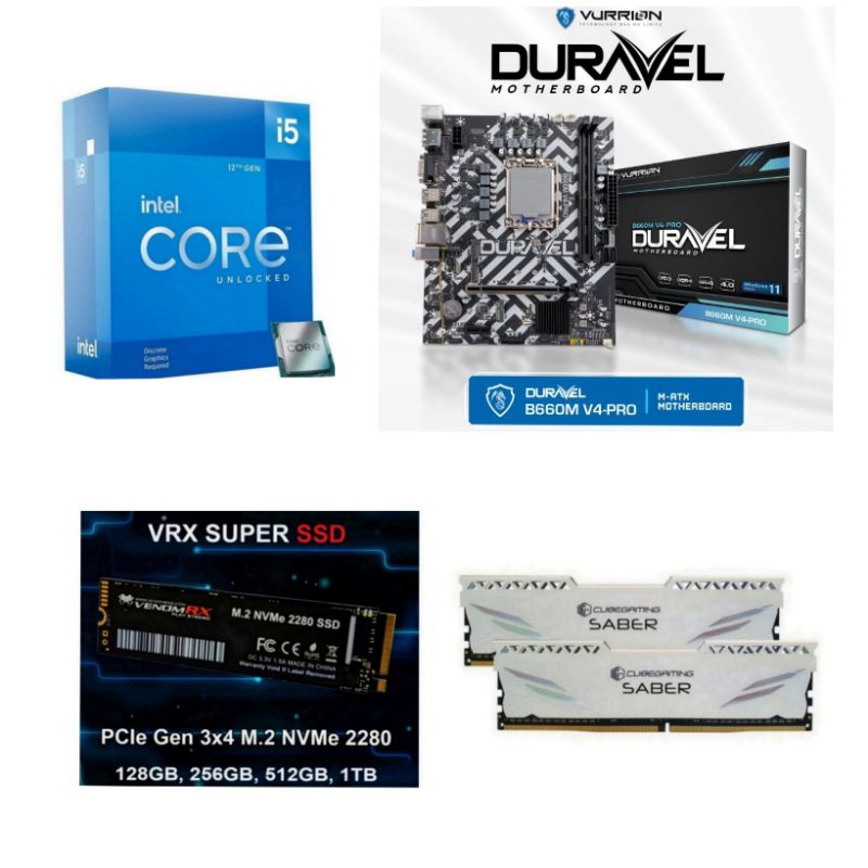 Jual Paket Processor Intel Core i5 12400 / i5 12400F Gen 12 LGA 1700 RAM DDR4 16GB NVME B660 ...
