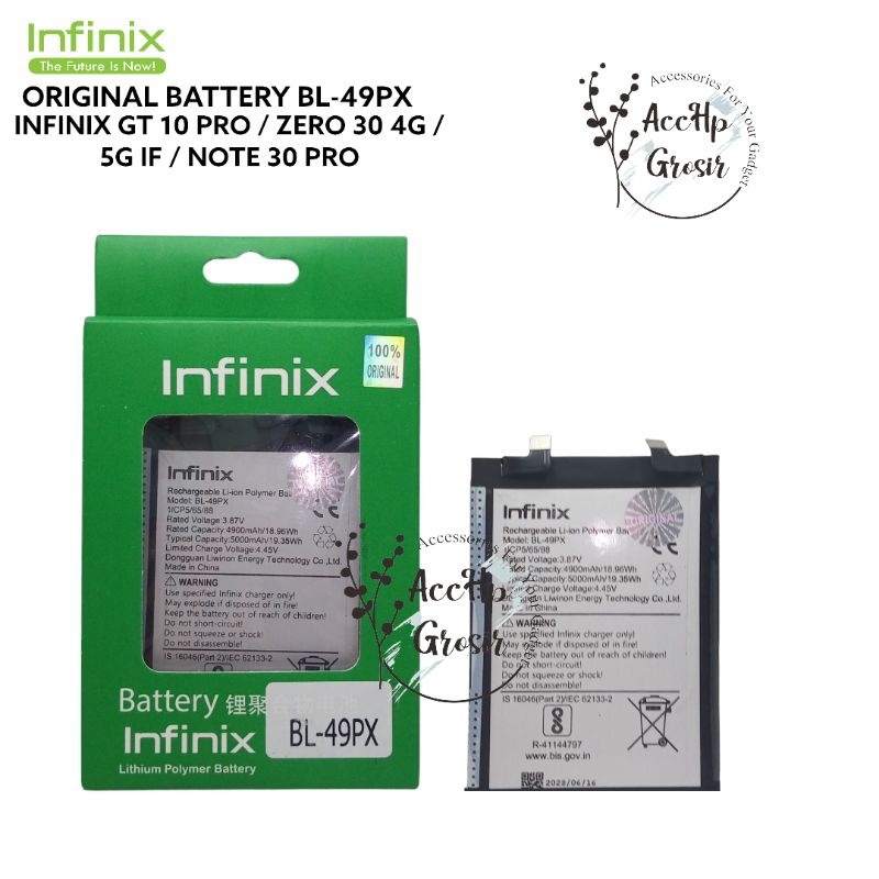 Jual Baterai Batre Infinix GT 10 Pro X6739 Zero 30 4G / 5G Note 30 Pro ...