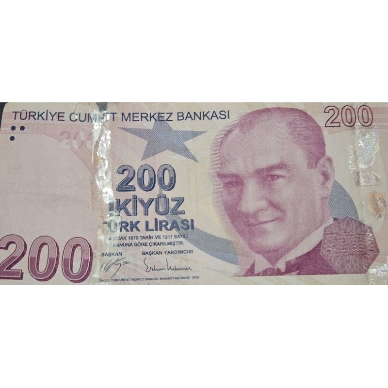 Jual Uang Asing Negara Turki Turkey 200 Lira Mustafa Ataturk Tahun 2019 ...