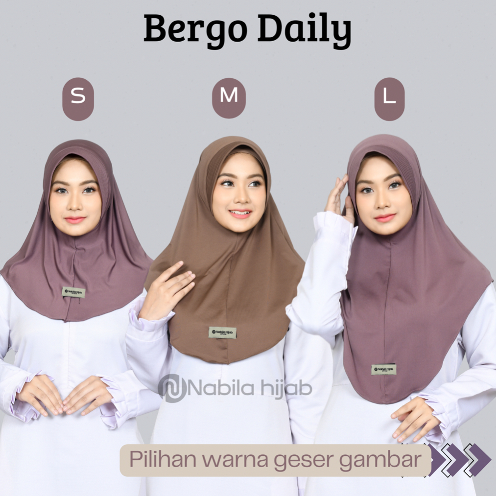 Jual Nabila - Bergo Hamidah Size S M L Hijab Instan Daily Matt Jersey Label By Nabila Hijab ...