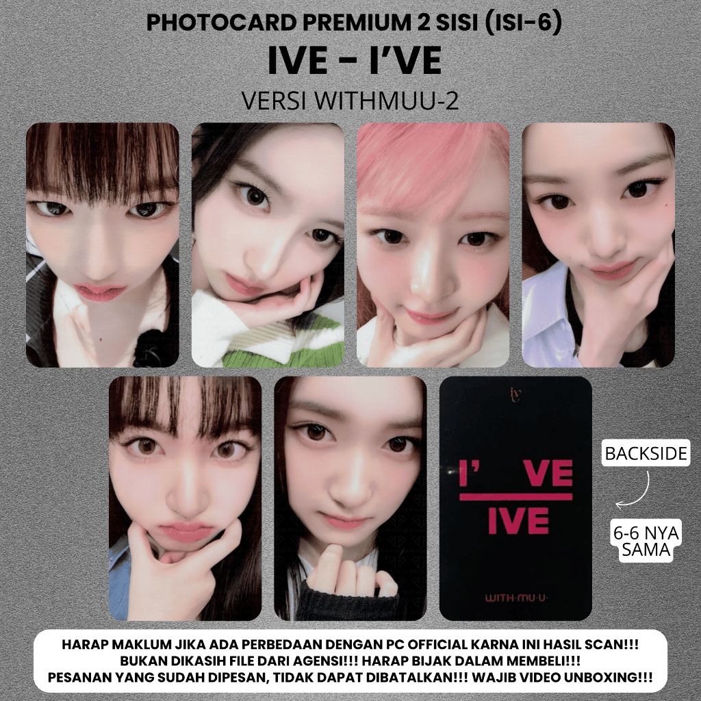 Jual (ISI 6 PCS) Photocard IVE I'VE - PC Premium 2 Sisi Kartu Kpop Merch Unofficial REI ZOOM ...