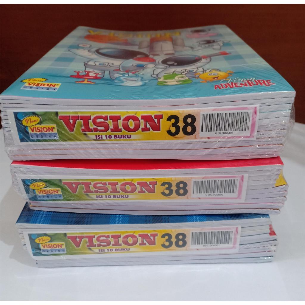 Jual [ PAK ] Buku Tulis VISION Isi 38 Lembar Grosir (Isi 10 Buku ...