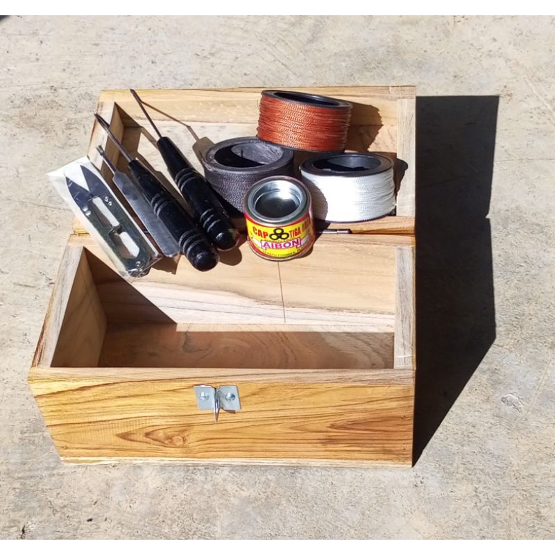 Jual Alat jahit sepatu Fullset lengkap sama kotak kayu alat ngesol ...