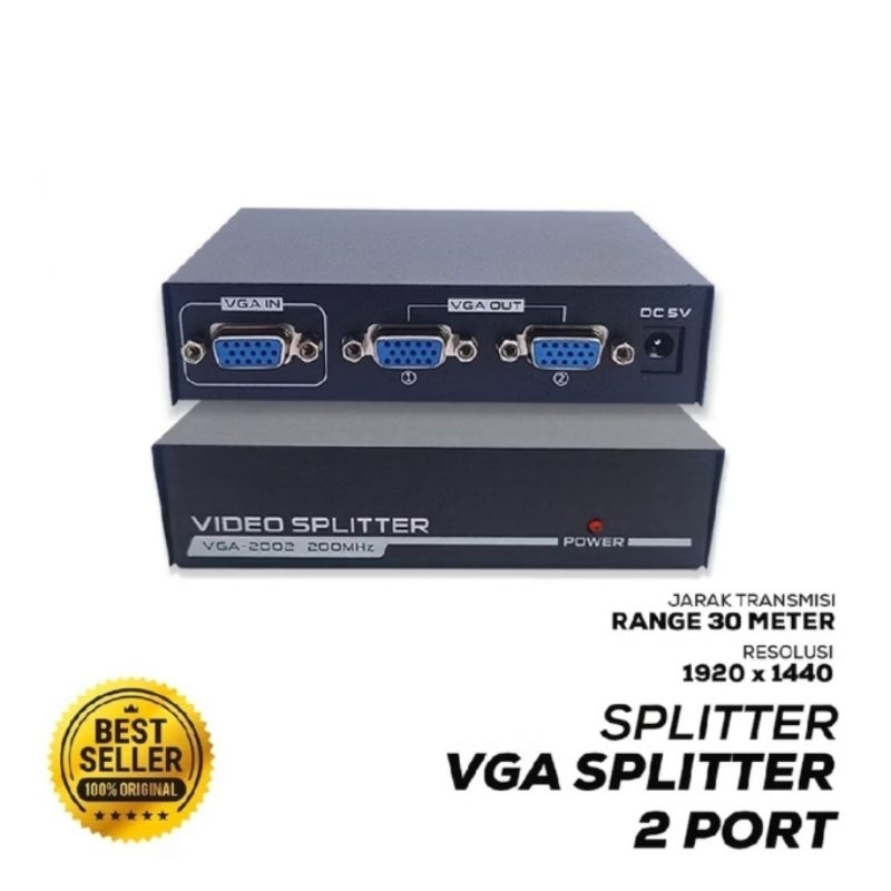 Jual VGA SPLITTER 2 PORT - 1 VGA IN 2 VGA OUT | Shopee Indonesia