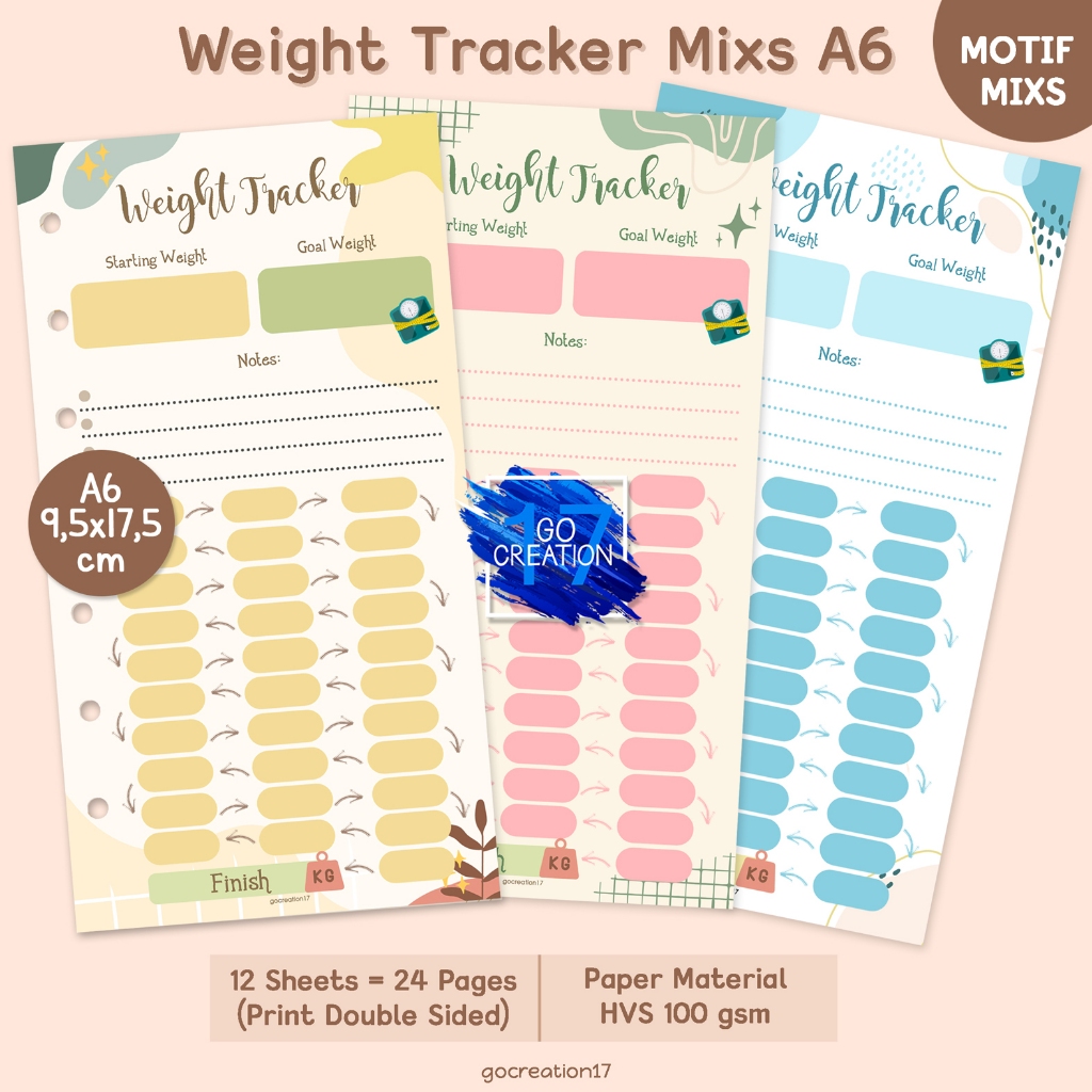 Jual Buku Planner Refill Kertas Binder Timbangan Berat Badan Weight ...
