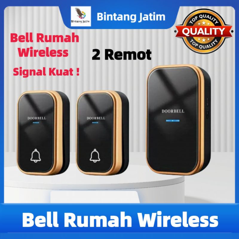 Jual Bel Rumah Wireless Door Bell Waterproof Pintu 2 Remot 1 Receiver ...