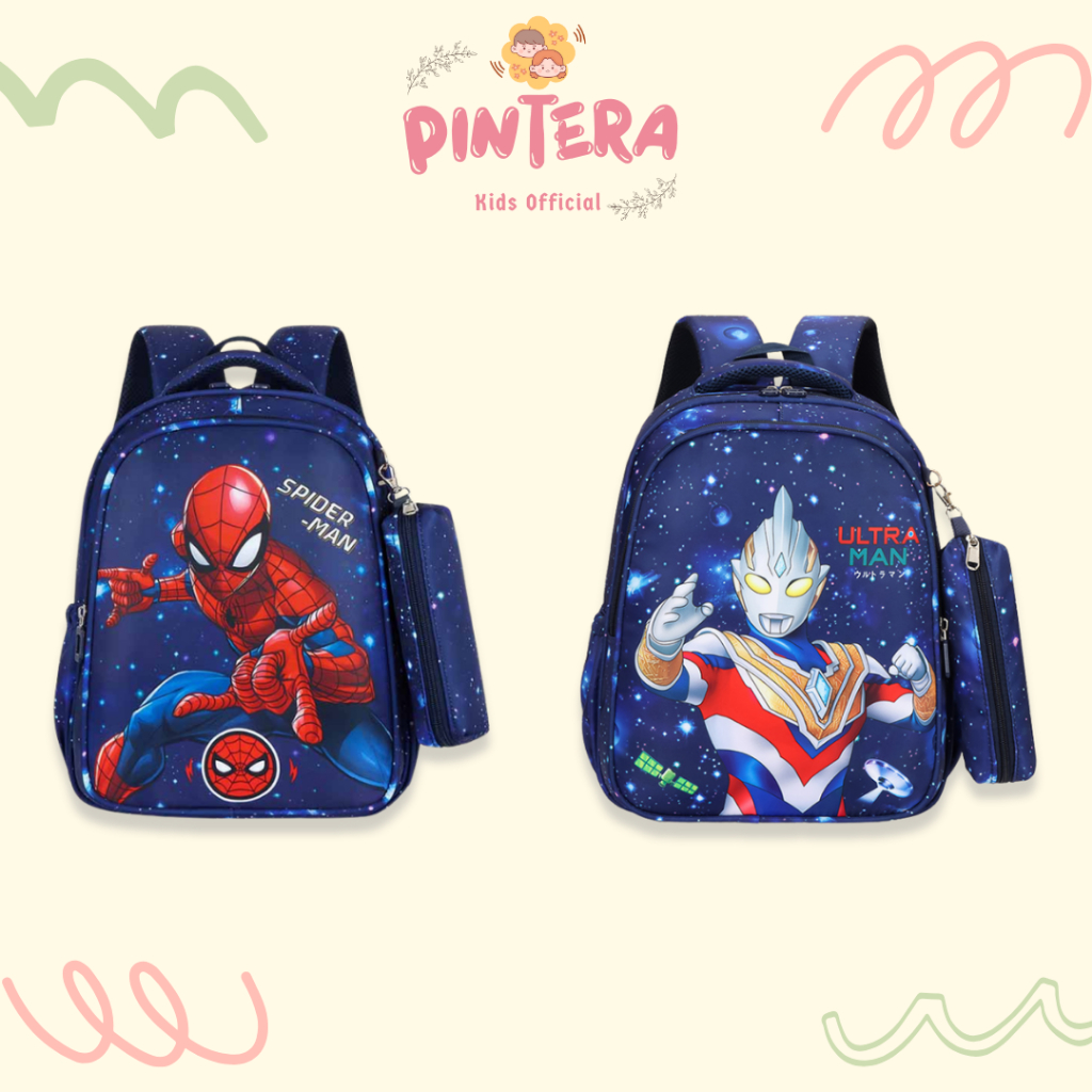 Jual Pintera - Tas Sekolah Anak Laki - Laki TK SD Motif Spiderman ...