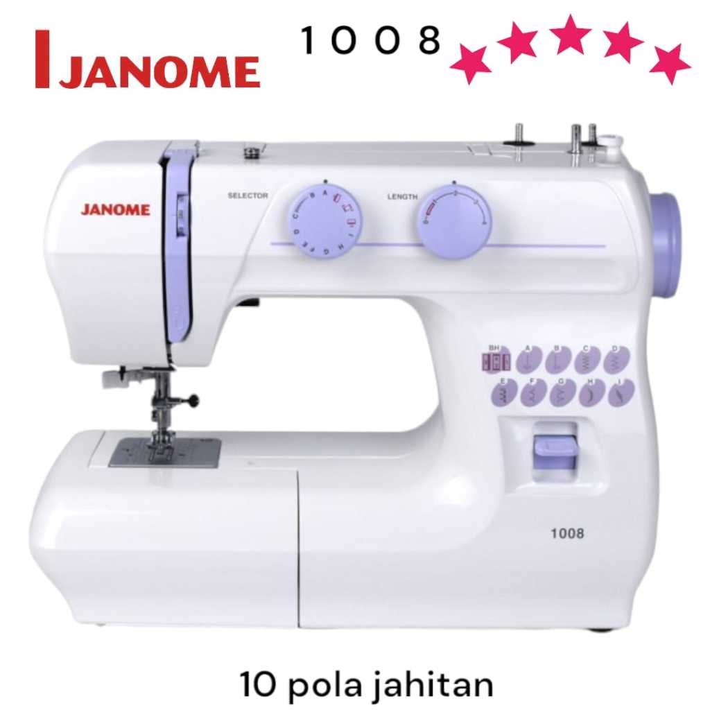 Jual Mesin Jahit - Janome 10 Pola Jahitan - model 1008 | Shopee Indonesia