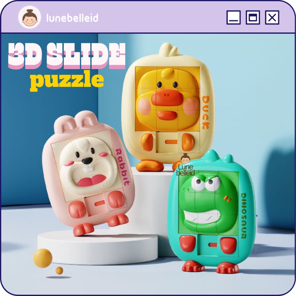 Jual 3D Slide Animal Cartoon Puzzle Toy / Puzzle Geser 3D Edukasi Anak ...