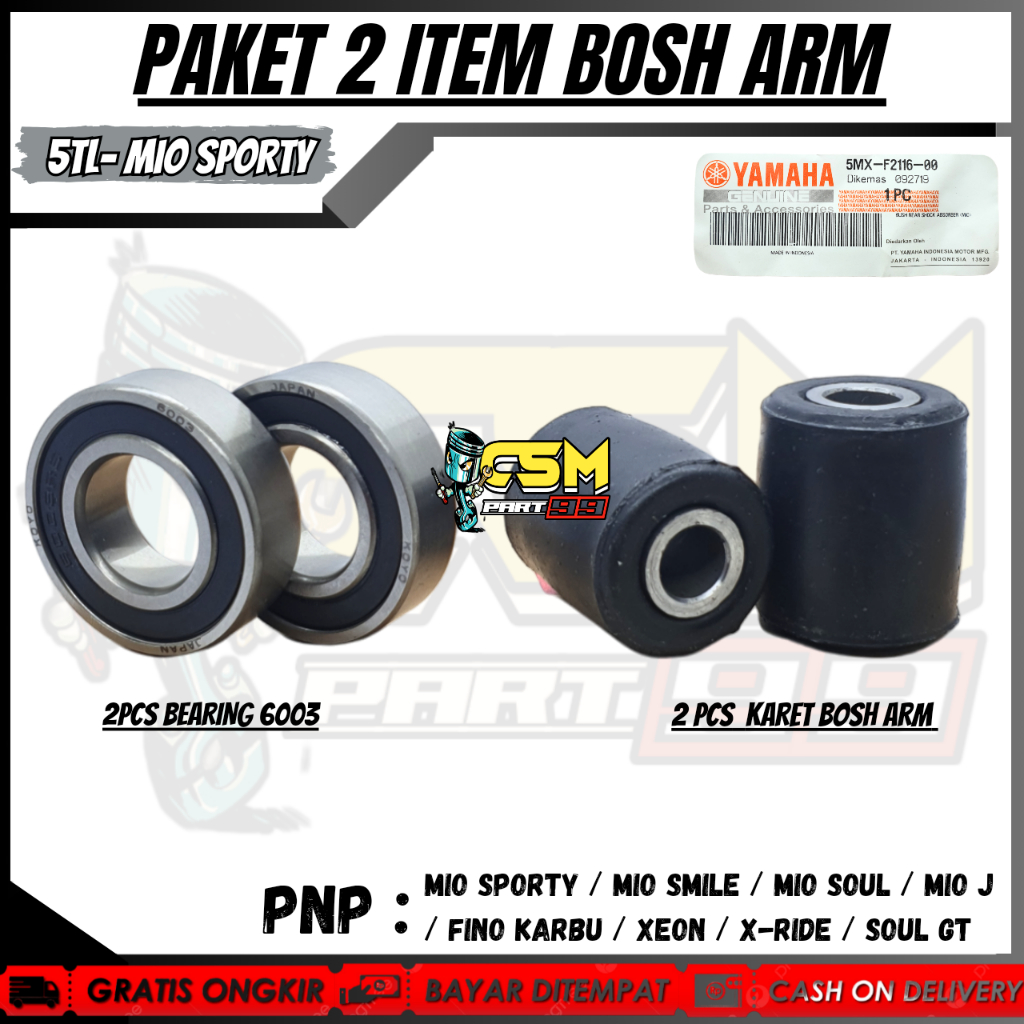 Jual ( YAMAHA 5TL ) PAKET 2 JENIS BOSH ARM MIO SPORTY + BEARING 6003 ...