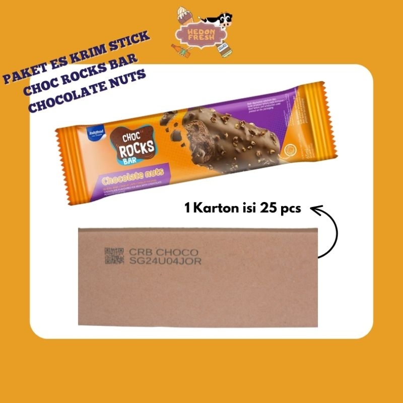 Jual Paket Es Krim Stick Indofood Choc Rocks Bar Choco Nuts | Shopee ...