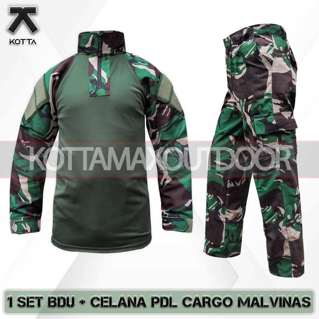 Jual SATU SET SETELAN BAJU KAOS BDU TACTICAL COMBAT CELANA PDL PANJANG CARGO LORENG TNI MALVINAS ...