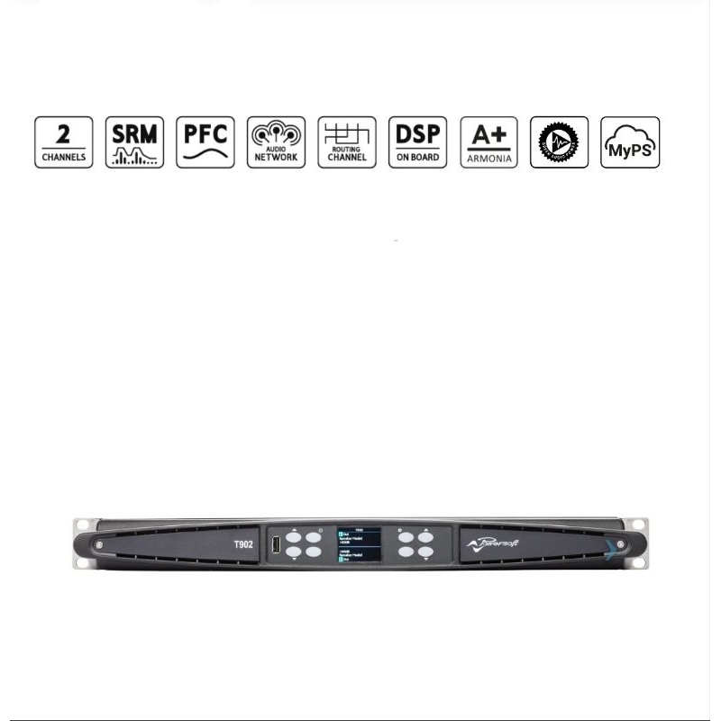 Jual POWERSOFT T902 | POWERSOFT T-902 Power Amplifier with Dante & DSP (2×1800 Watt @8 Ohm ...