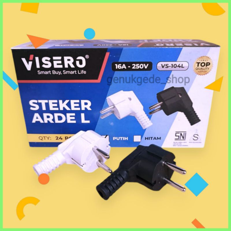 Jual ( PER 24 PCS ) VISERO Steker Arde Bulat L, Colokan Listrik Bentuk ...