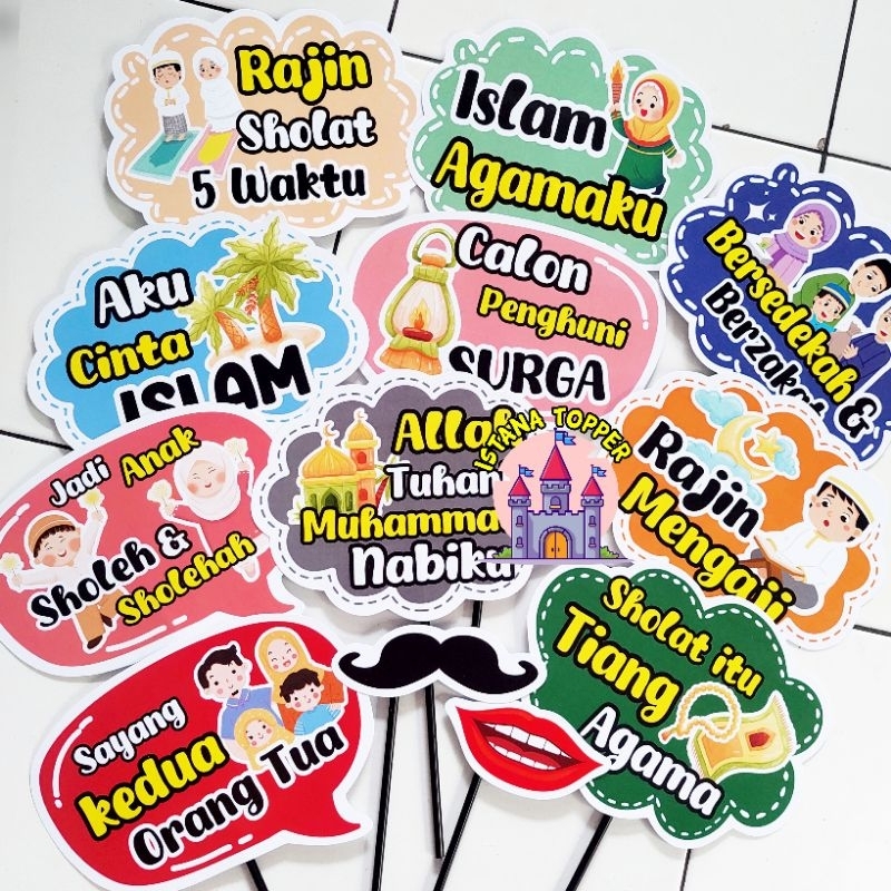 Jual PHOTOBOOTH Seri Anak Sholeh Sholehah / Isi 10 + Free Bibir & Kumis ...