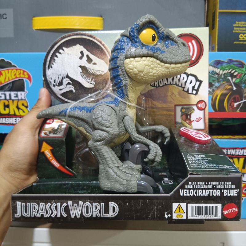 Jual Jurassic World Mega Roar Velociraptor Blue Original | Shopee Indonesia