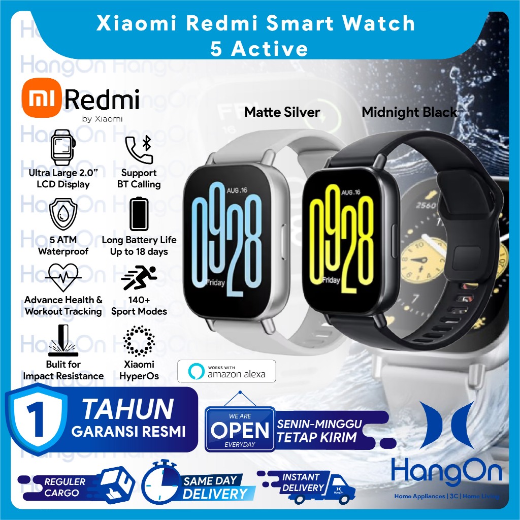 Jual Xiaomi Redmi Watch 5 Active Smartwatch Display 2.0" LCD Display ...
