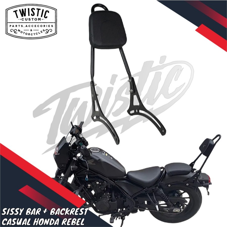 Jual Sissy Bar + Backrest Sandaran Jok Bracket Tas Belakang Casual ...