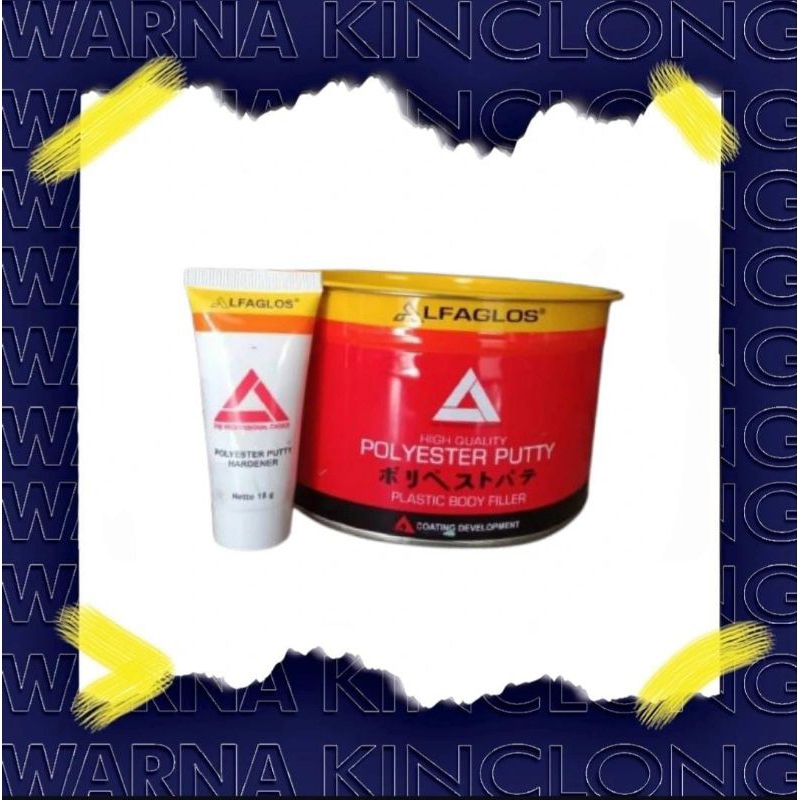 Jual DEMPUL ALFAGLOS / POLYESTER PUTTY ALFAGLOS 1KG | Shopee Indonesia