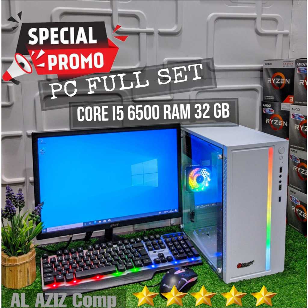Jual PC Cpu Murah Rakitan Intel Core i5 6500 Ram 32gb SSD 256gb Monitor ...