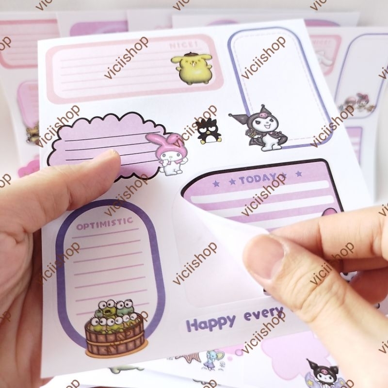 Jual Stiker Label Nama [ Isi 10 Lembar ]/Sticky Notes Karakter Lucu ...