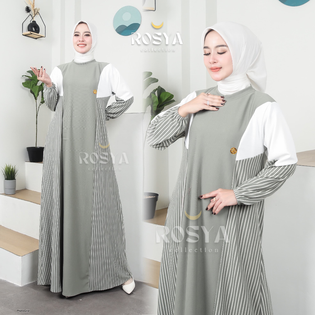 Jual KNIT SNOW WHITE KOMBINASI SALUR DAN POLOS. By Rosya | Shopee Indonesia