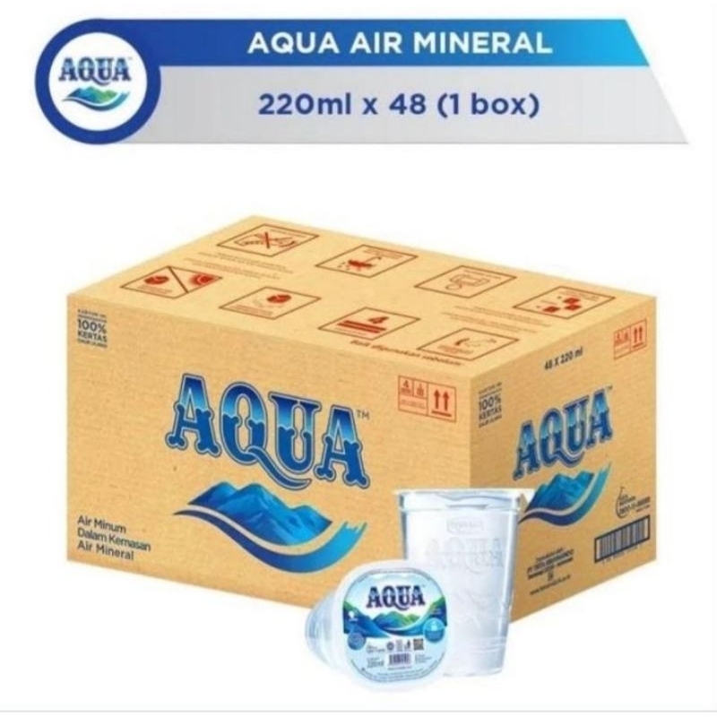 Jual Aqua Cup 220 ML / 1 dus isi 48 Cup | Shopee Indonesia