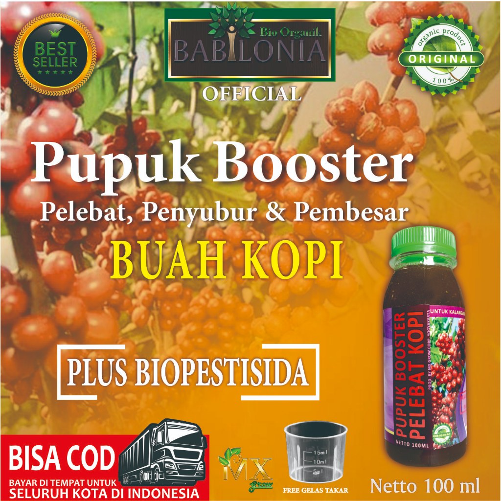 Jual Booster Pupuk Organik Cair Pelebat Penyubur Pembesar Buah Kopi 100 ml / Booster Buah Kopi ...