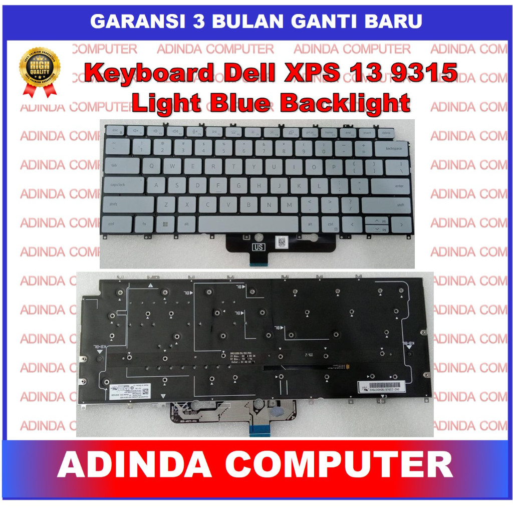 Jual Keyboard Dell XPS 13 9315 0NY0PX NY0PX Light Blue Backlight ...