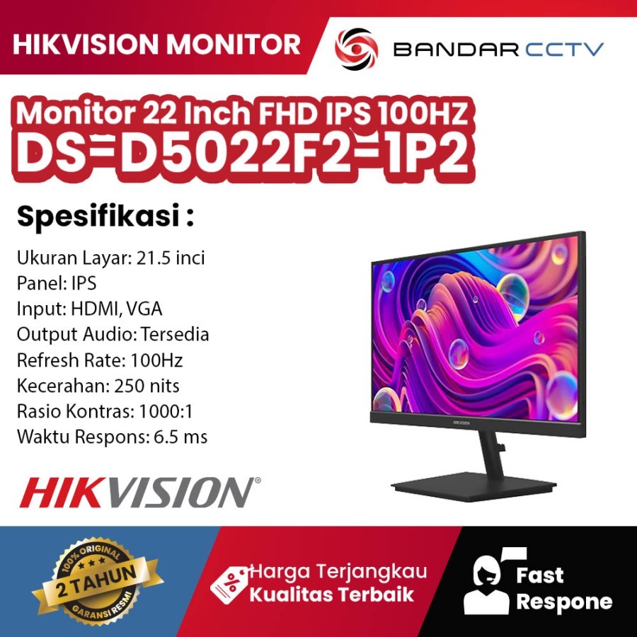 Jual Hikvision DS-D5022F2-1P2 : 22 inch FHD IPS 100Hz | Shopee Indonesia