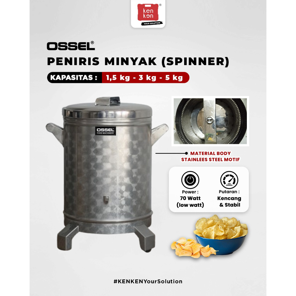 Jual OSSEL Mesin Peniris Minyak 3 kilo + Dinamo Spinner 3 Kg Stainless ...