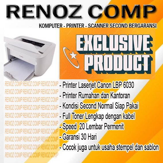 Jual printer laserjet Canon LBP 6030 hasil solid dan tajam support win ...
