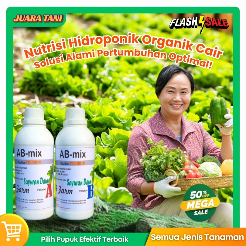 Jual AB Mix Cair 500 ml - Pupuk Hidroponik untuk Sayuran Daun dengan ...
