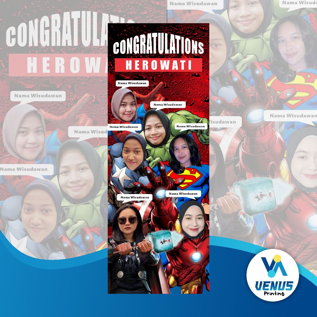 Jual Banner Sidang Skripsi Tema Superhero, Spanduk Wisuda Tema ...
