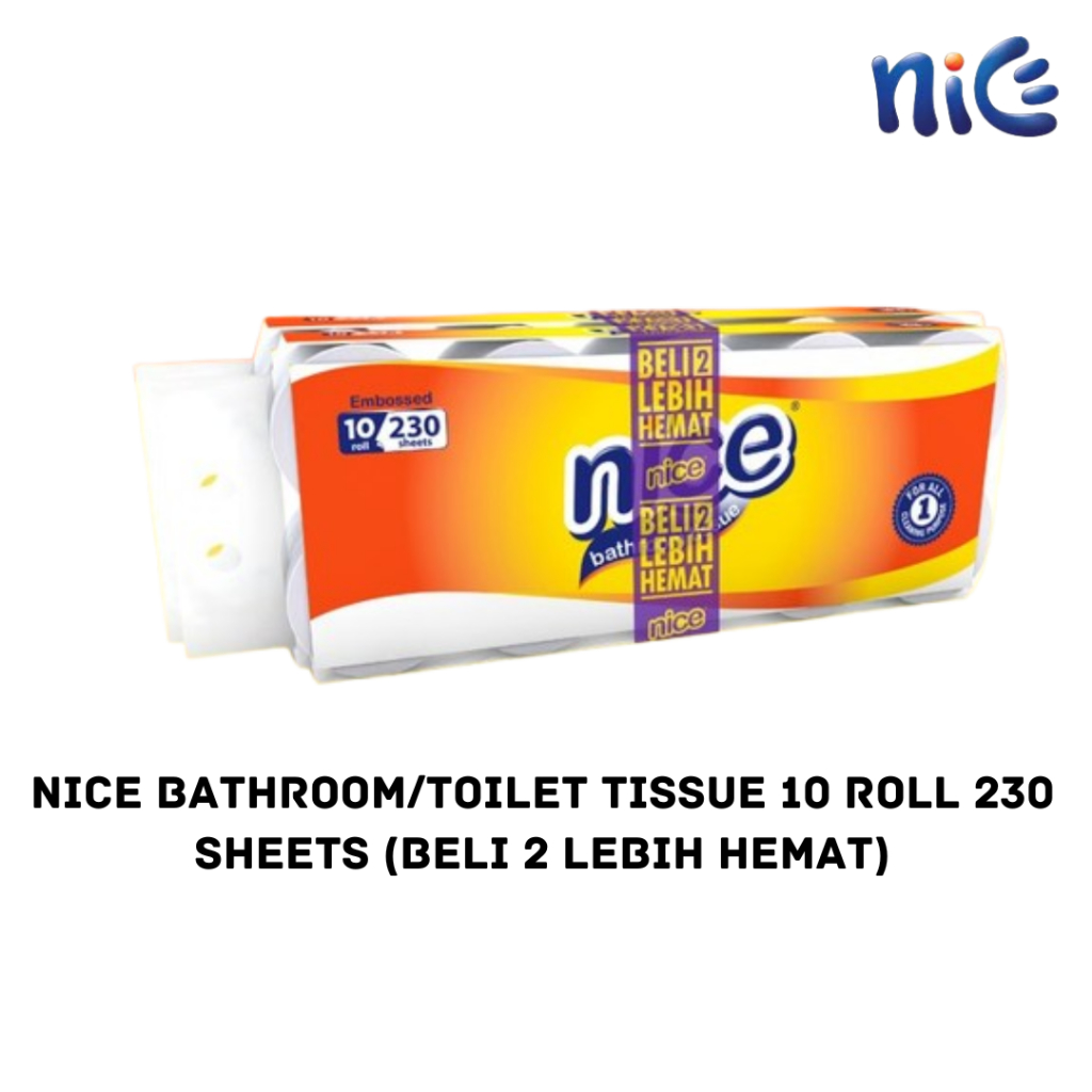 Jual Tisu Nice Toilet/Bathroom Embossed 20 Roll 230 Sheets | Shopee ...