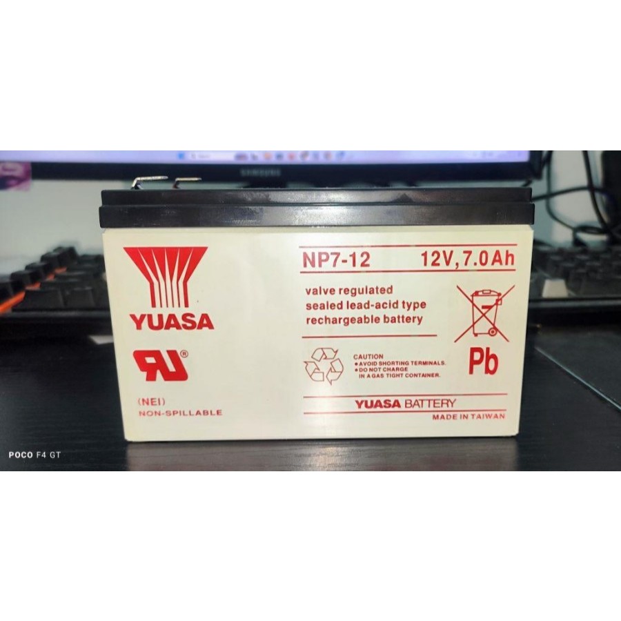 Jual Battery 12v 7ah 20hr YUASA NP7-12 Aki Baterai VRLA AGM UPS Inverter Genset Speaker Aktif ...