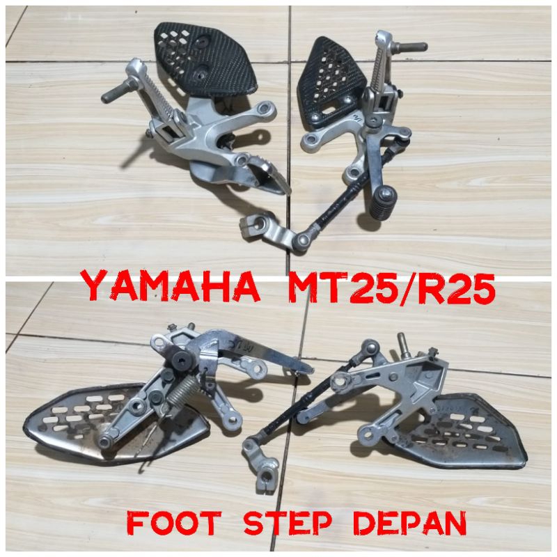 Jual foot step depan yamaha mt 25 r25 original kupingan carbon copotan ...