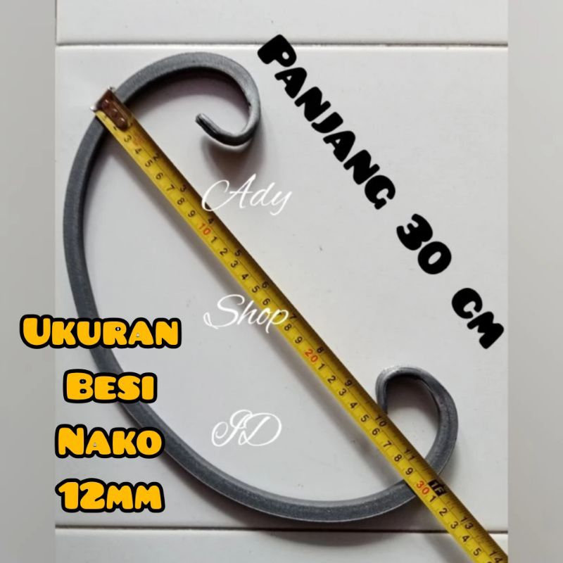 Jual Besi nako 12mm leter C tempa ukuran panjang 30cm hiasan pagar besi ...