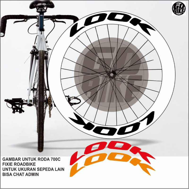 Jual stiker velg sticker rims fixie roadbike 700c LOOK | Shopee Indonesia