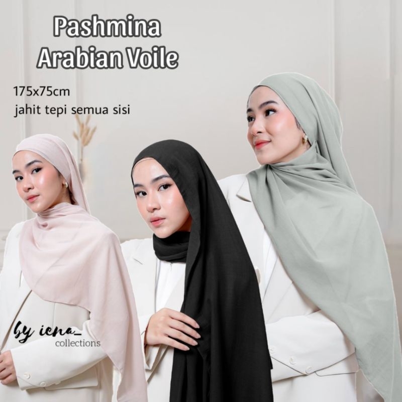 Jual Pashmina arabian voile shawl voal hijab vaola viral 2025 miracle pasmina scarf basic polos ...