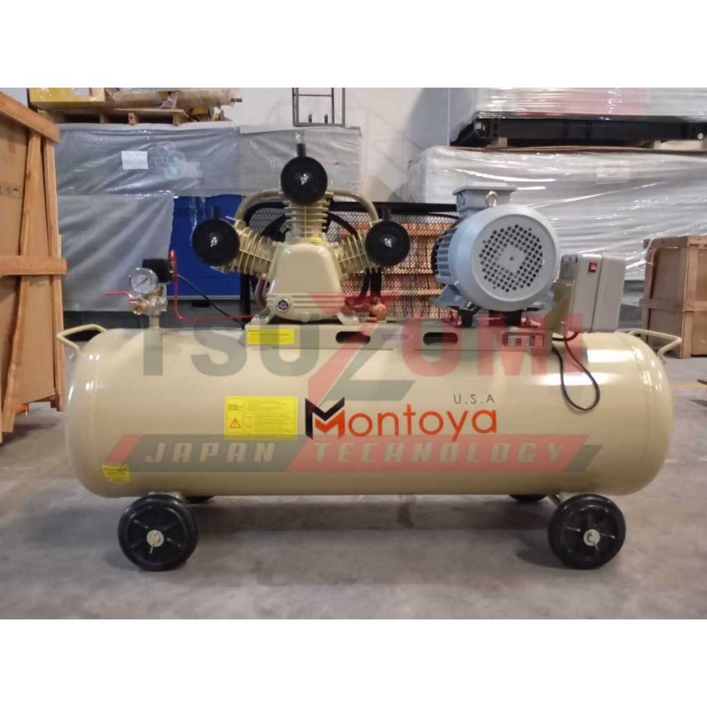 Jual Kompresor Angin 10 hp 8 Bar Montoya T-1.0/8 + Dinamo 10 hp 3 phase ...