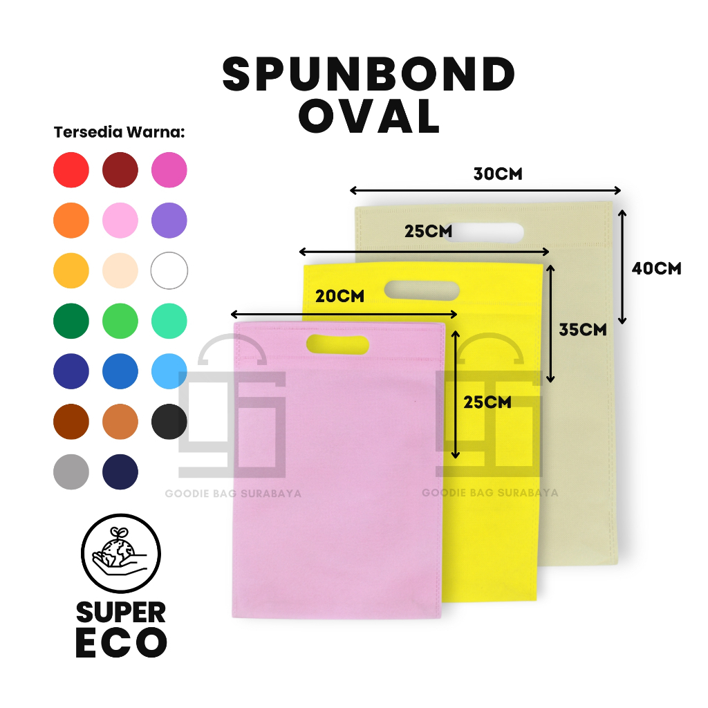 Jual OVAL SUPER ECO Tas Spunbond Oval 3 Ukuran 20x25 25x35 30x40 ...