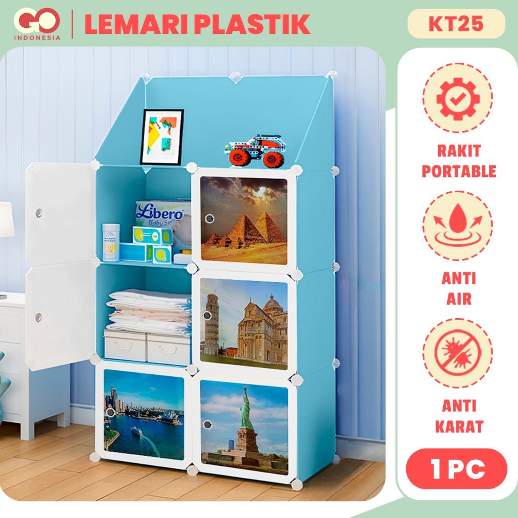 Jual GO - Lemari Plastik PVC 6 Pintu Dengan 3 Varian Motif | Shopee ...