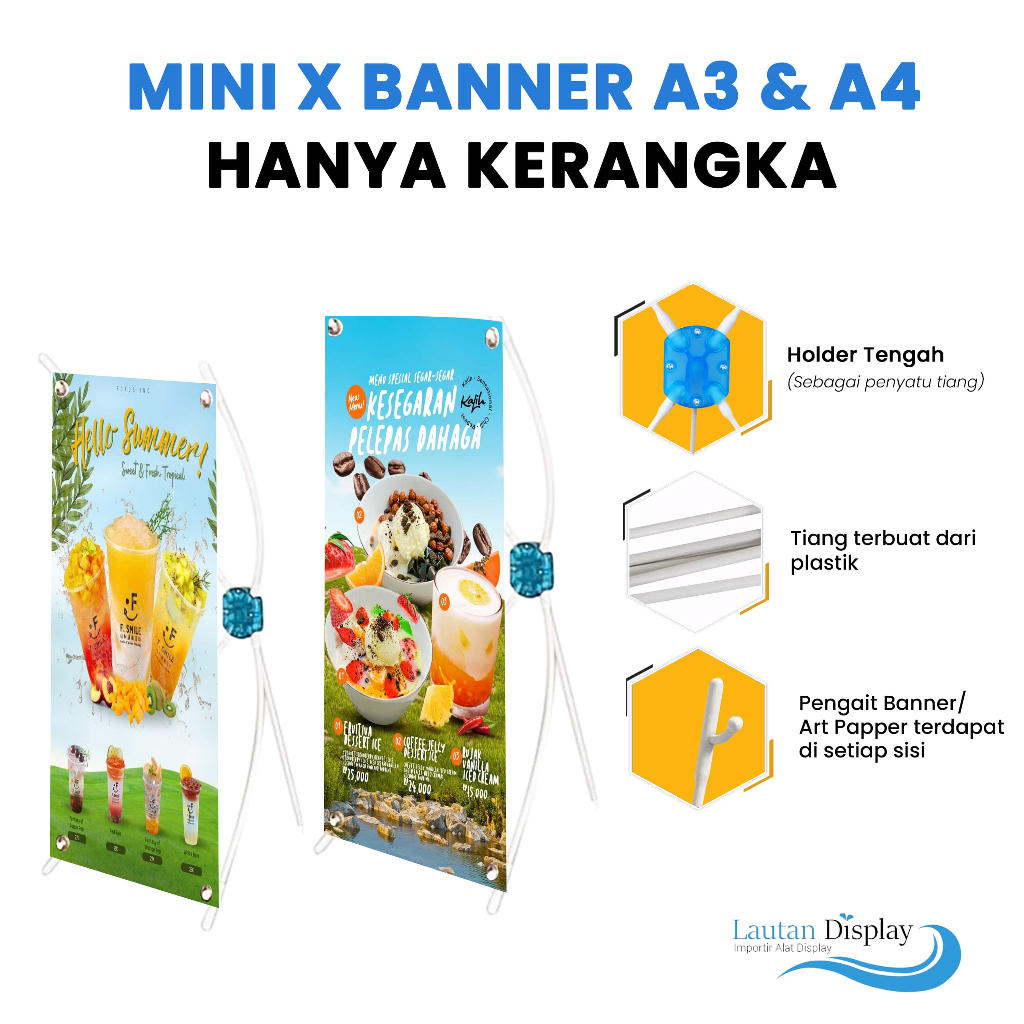 Jual Mini Standing Banner X Banner Mini Table X Banner Standee Mini X ...