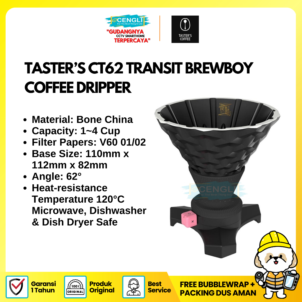 Jual Taster's Coffee Dripper CT62 Transit Brewboy Version Dripper Tasters Coffee Brew Boy Black ...