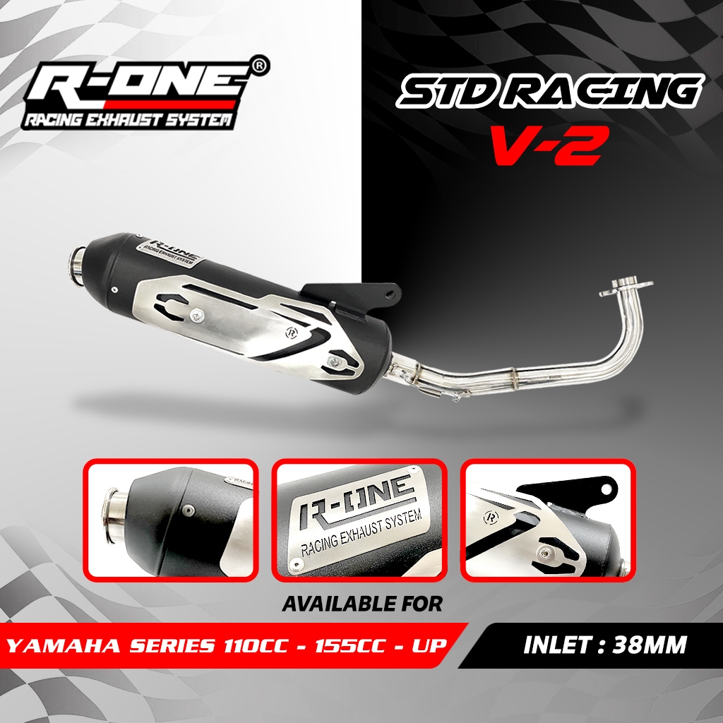 Jual Knalpot R One Racing Muffler V2 STD Full Package untuk Yamaha ...