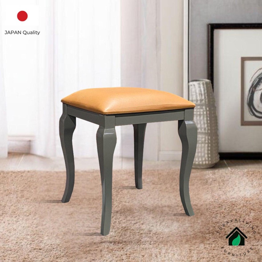 Jual Bangku Kayu Cushion/ Bangku Klasik/ Bangku Meja Rias/ Foot Stool ...