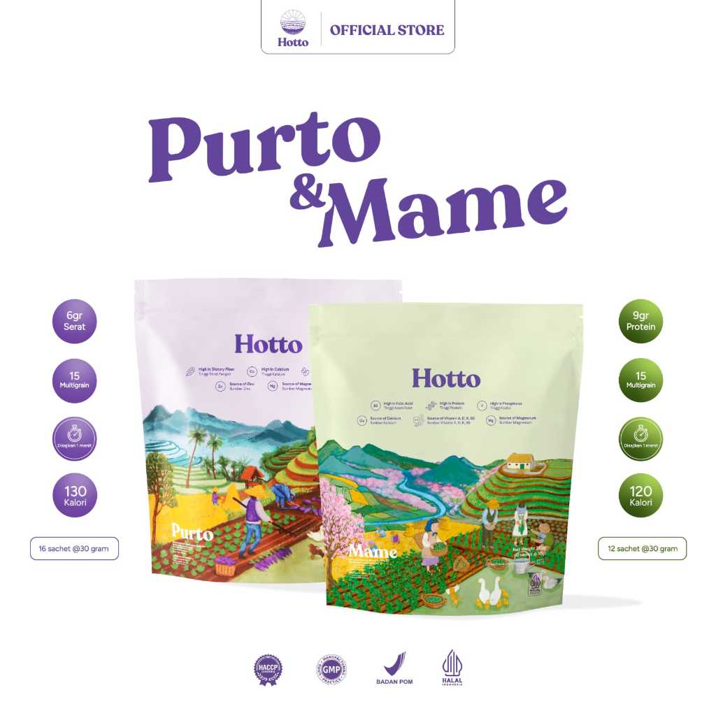 Jual Hotto Purto Minuman Fiber Multigrain With Purple Potato Original 1 ...