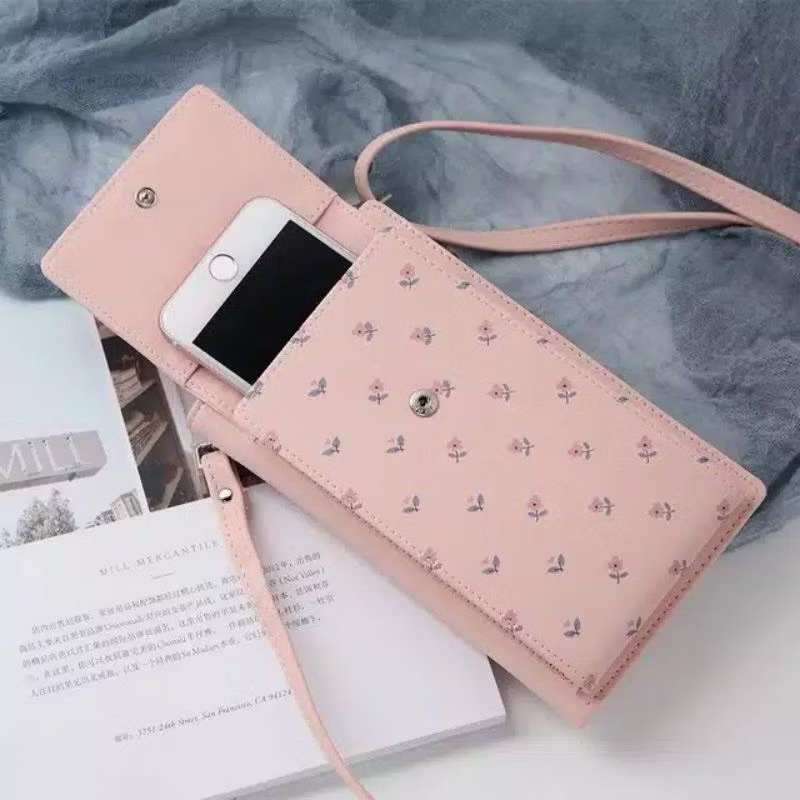 Jual Dompet Pocket Tempat Hp Wanita Ada Tali Panjang Bahan Sintetis | Shopee Indonesia